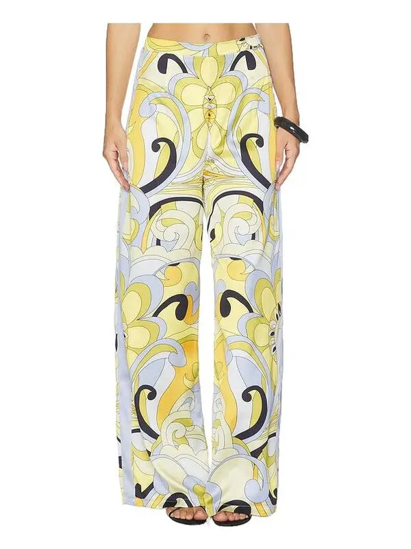 RUNAWAY THE LABEL Milani Relaxed Satin Pant - Pelicano Multi