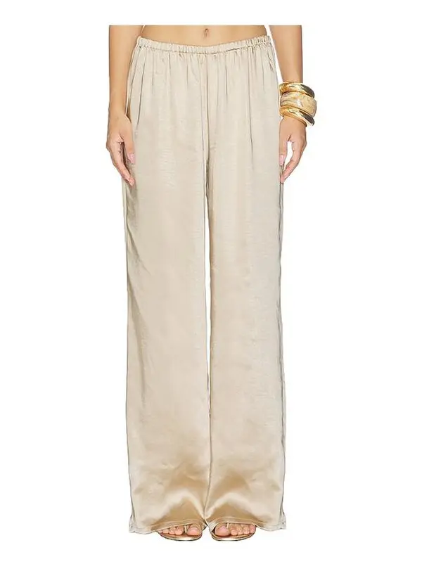 SNDYS. Molly Wide Leg Metallic Pants - Bronze