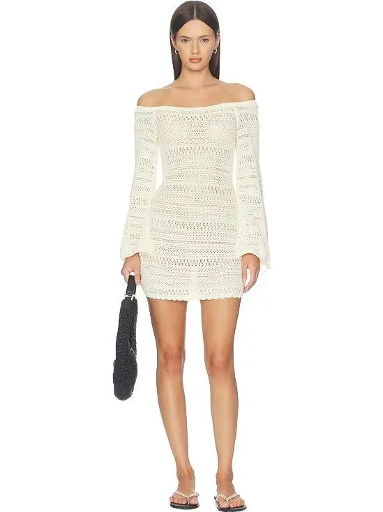 Devon Windsor Crocheted Off-the-shoulder Dress - Opal