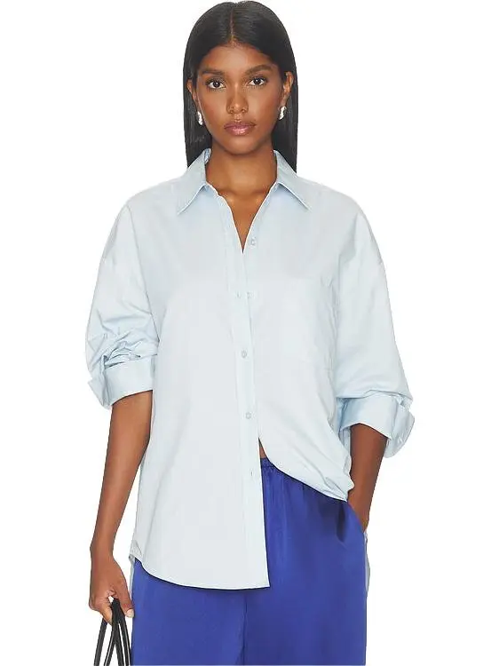 WAO Poplin Button Up Shirt - Blue