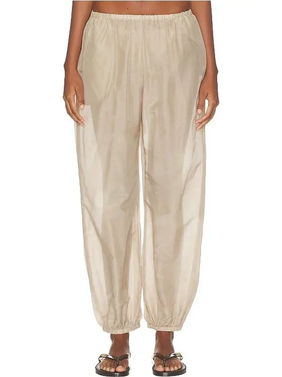 Donni. Silk Cotton Sheer Balloon Pant - Shitake