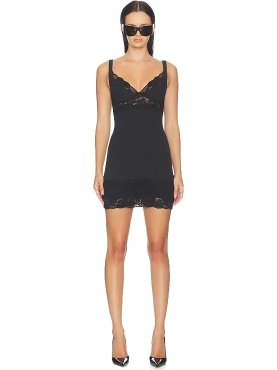HAELO Shadow Lace Mini Dress - Black
