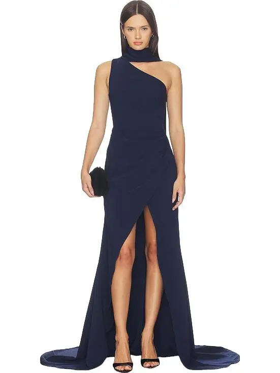 ELLIATT Leonara One Shoulder Gown - Deep Navy