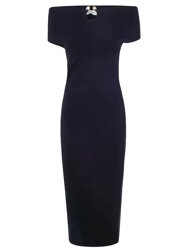 Alberta Ferretti Off-the-shoulder Midi Dress - Black