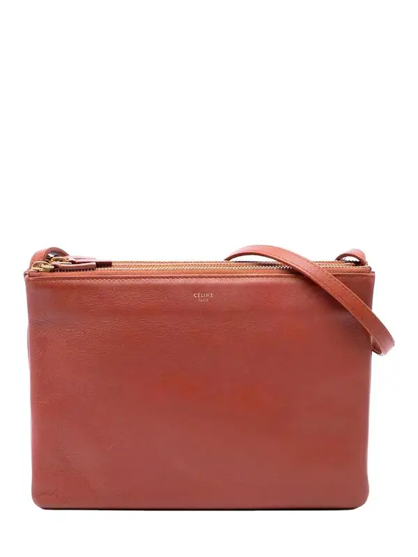 Celine Large Lambskin Trio Crossbody Bag - Red