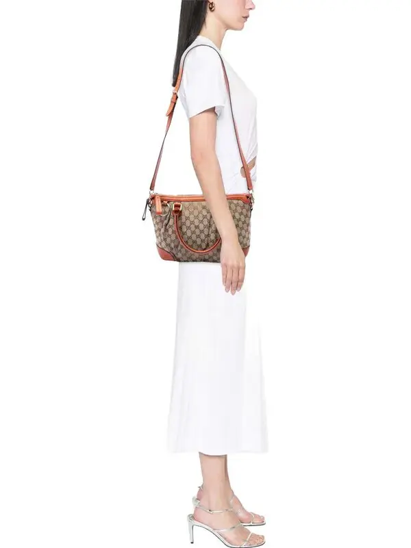 Gucci Sukey Satchel In Gg Canvas - Orange