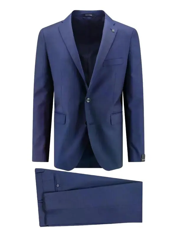 Tagliatore Brooch-detail Wool Suit - Blue