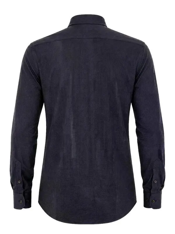 XACUS Micro-patterned Long-sleeve Shirt - Blue