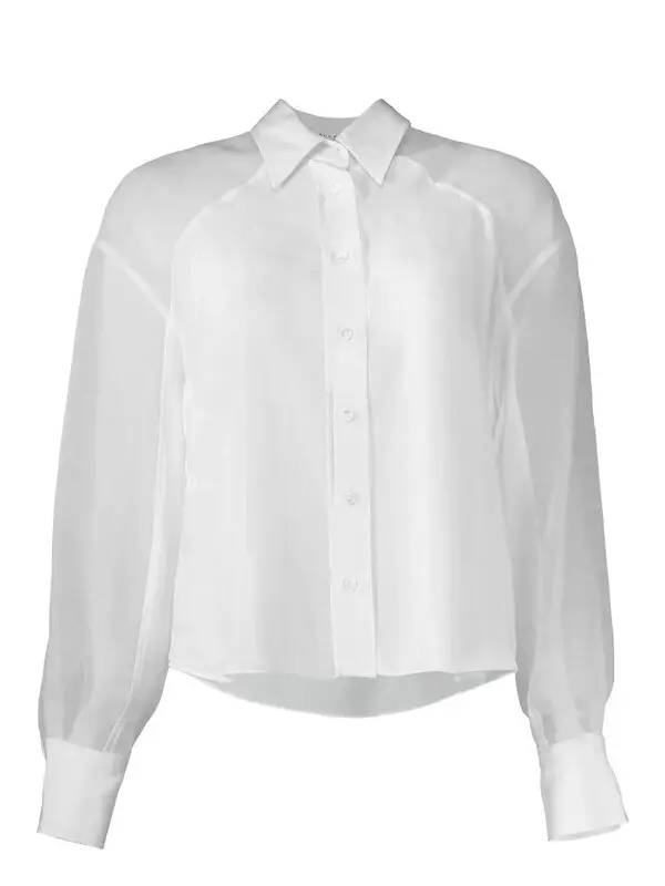 Brunello Cucinelli Monili Embellished Silk Shirt - White