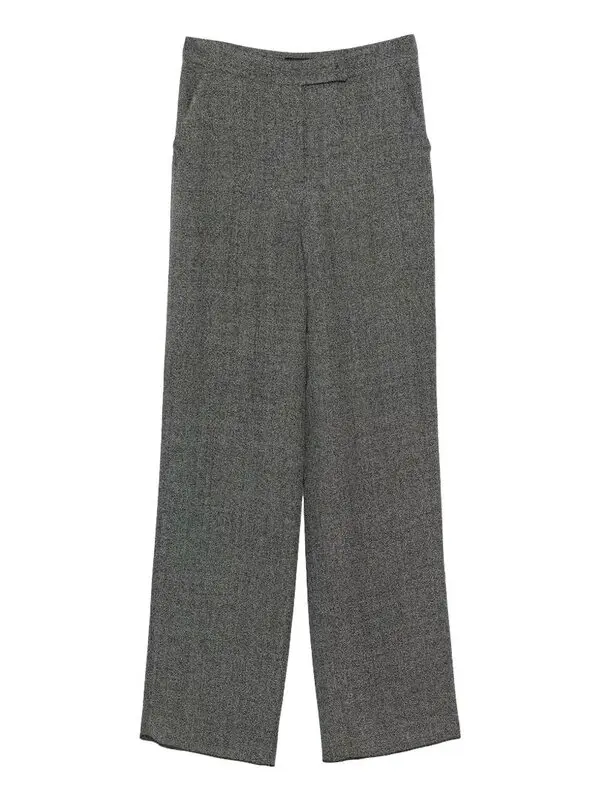 Emporio Armani Marl Effect Wide-leg Trousers - Grey