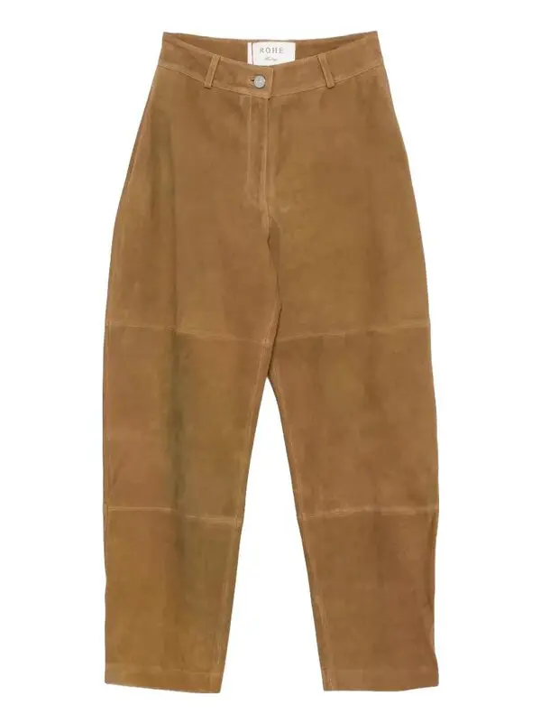 RÓHE Suede Panelled Trousers - Brown