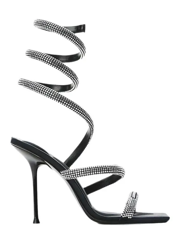 Alexander Wang Julie Crystal-coil Sandals - Silver