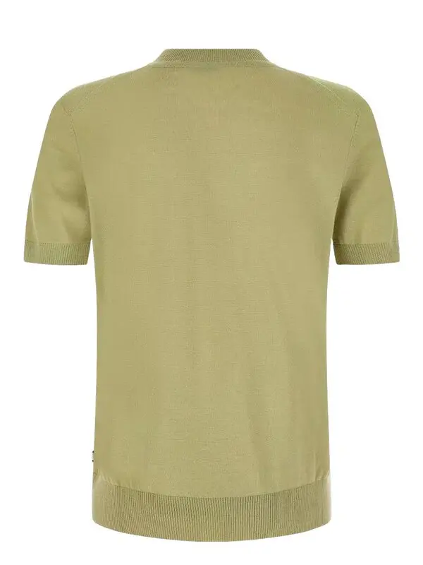 BOSS Umauro Virgin-wool Ribbed-trim T-shirt - Green