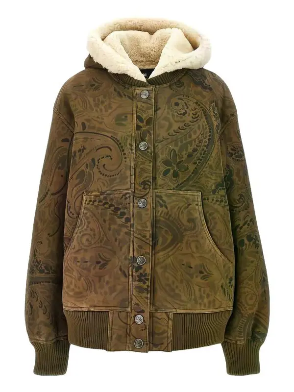 Etro Paisley-motif Shearling-lined Jacket - Brown