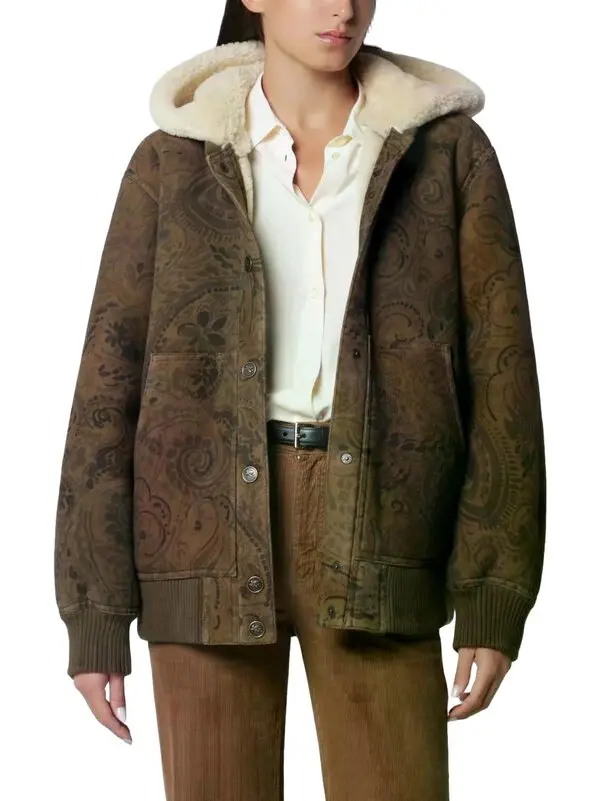 Etro Paisley-motif Shearling-lined Jacket - Brown