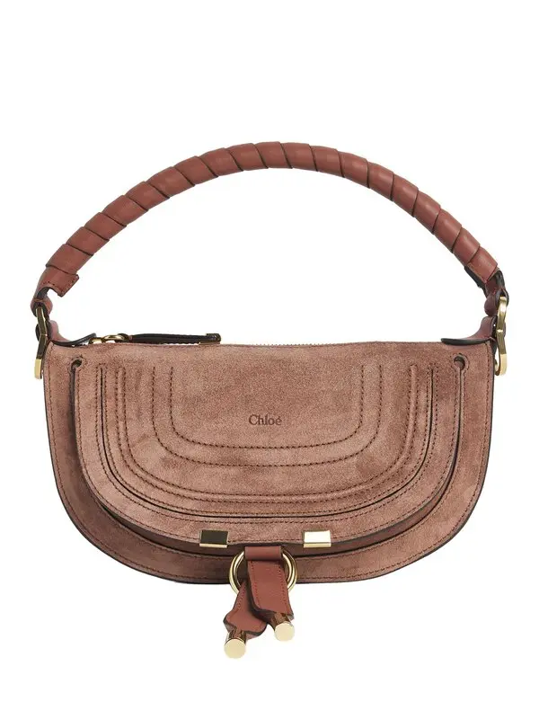 Chloé Mini Suede Marcie Shoulder Bag - Brown
