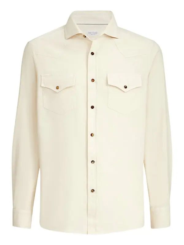 Brunello Cucinelli Cotton Western Shirt - Yellow