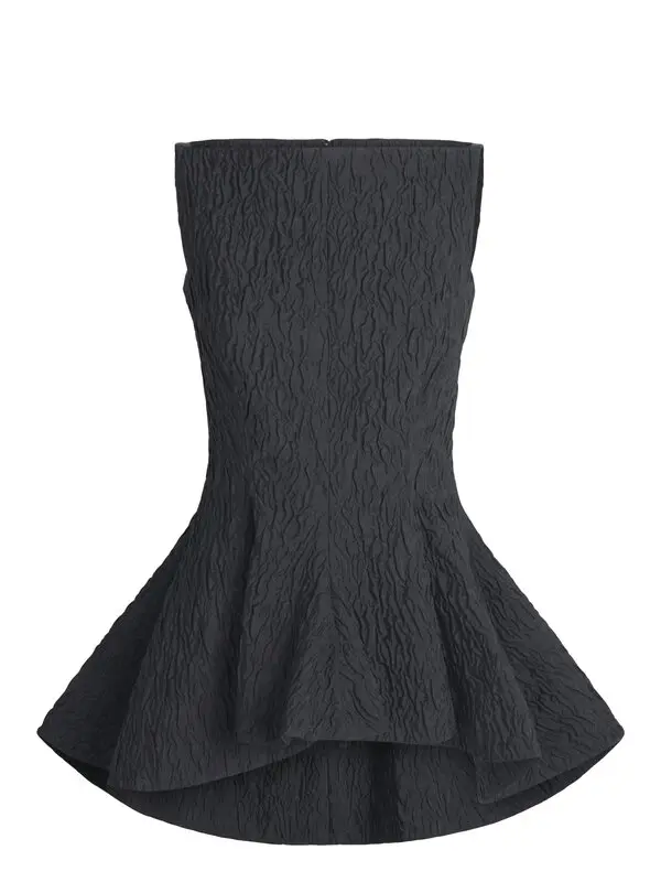 ROKSANDA Axo Peplum Top - Black