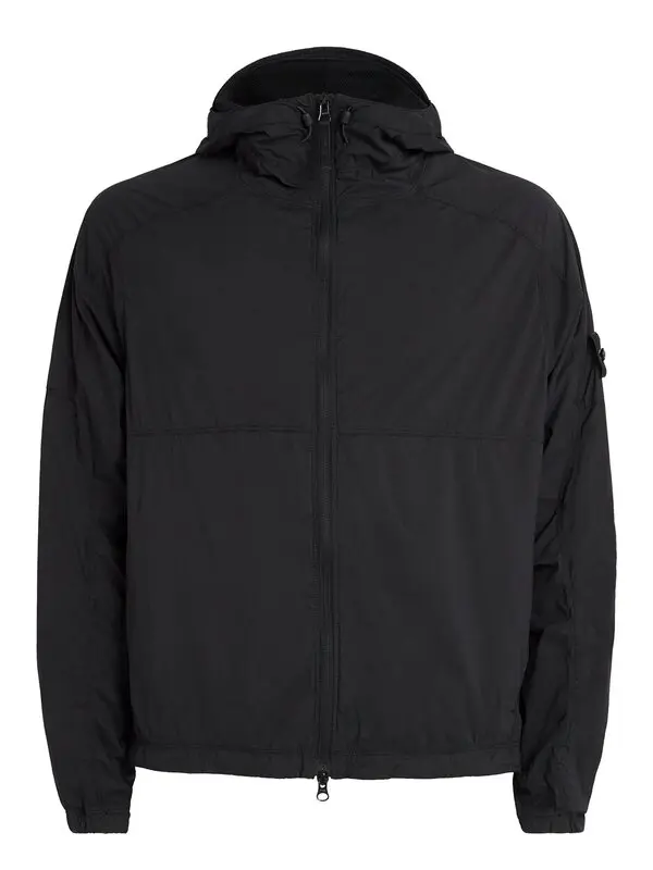 Stone Island Nylon Stretch-tc Hooded Jacket - Black