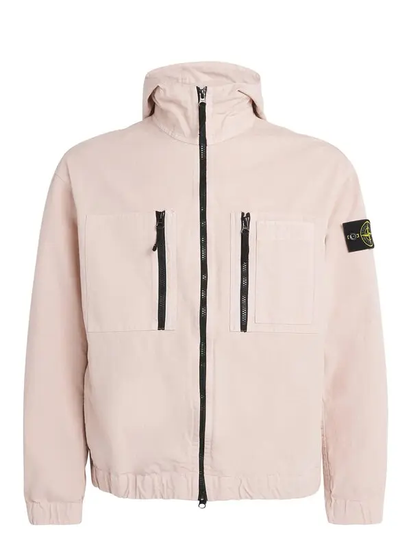 Stone Island Organic Cotton Ripstop Hooded Overshirt - Pink