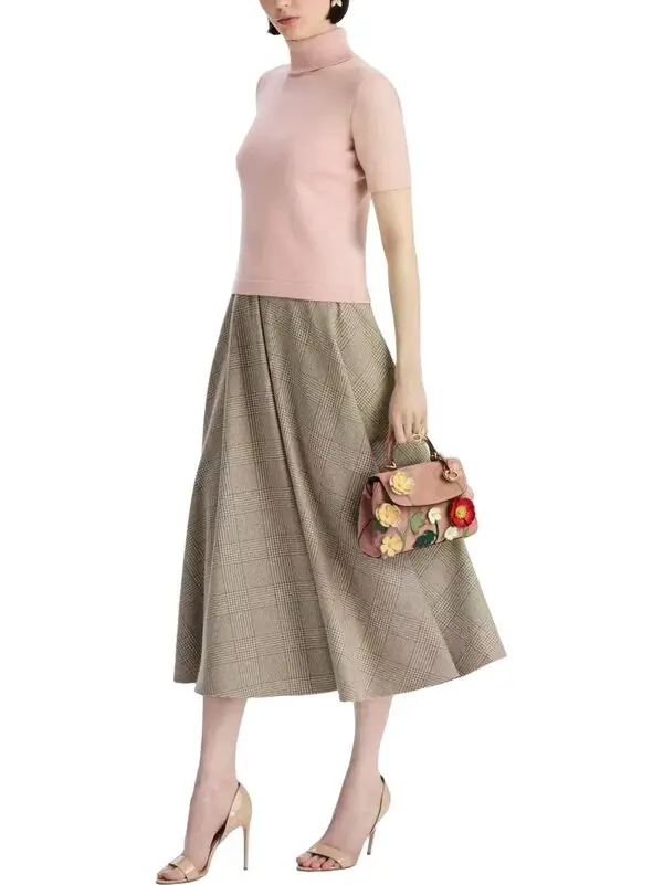 Oscar De La Renta Mini Poppy Floral-appliqué Suede Tote Bag - Pink