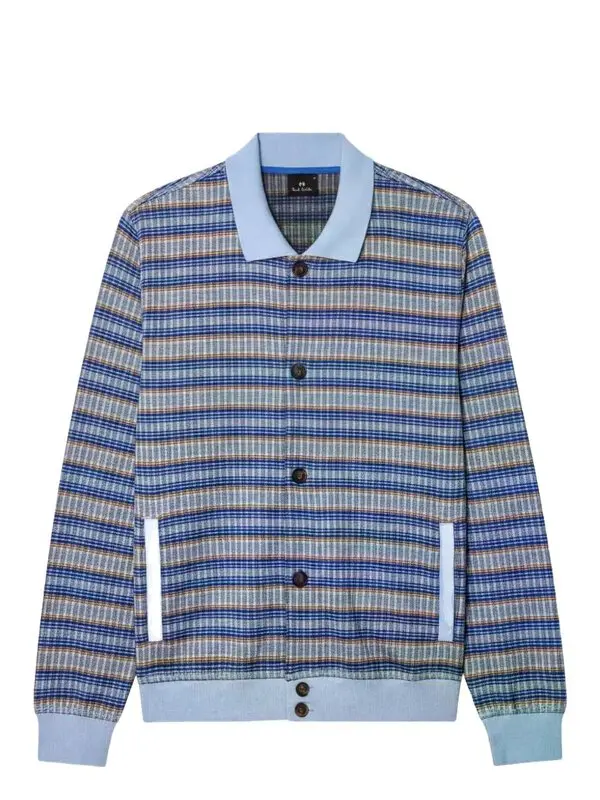 Paul Smith Striped Button-up Cardigan - Blue