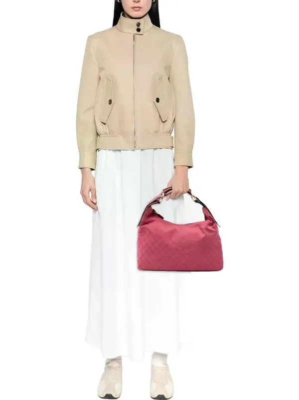 Gucci Gg Canvas Horsebit Hobo Bag - Pink
