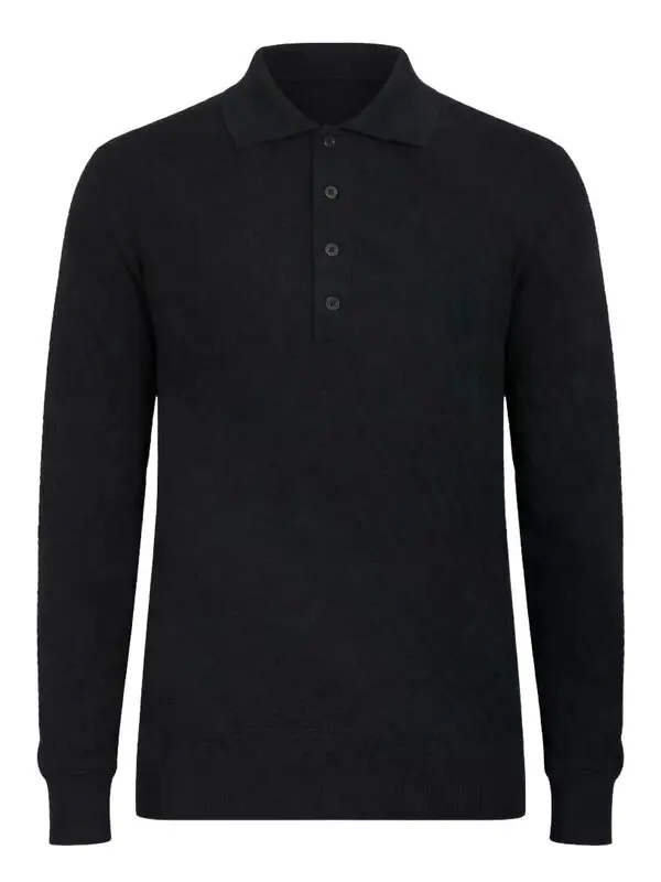 PAOLO PECORA Textured Polo Shirt - Blue