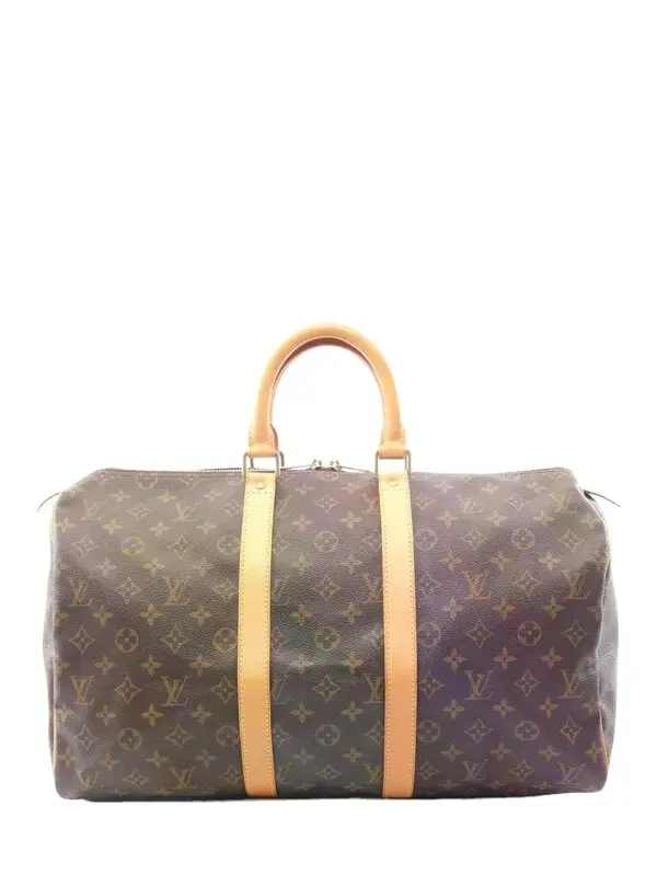 LOUIS VUITTON Monogram Keepall 45 Travel Bag - Brown
