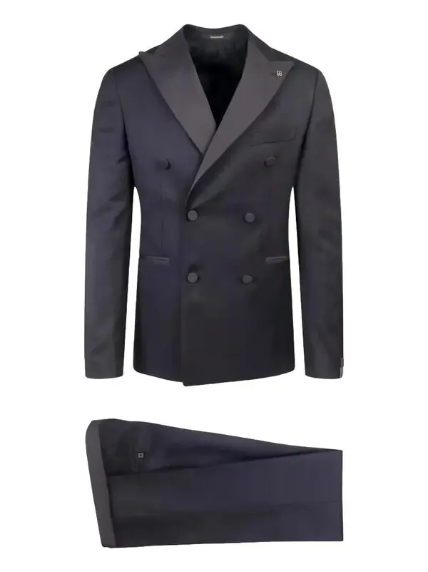 Tagliatore Double-breasted Wool Tuxedo - Black
