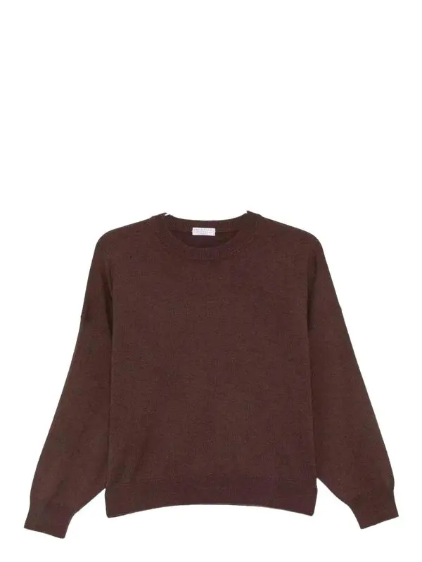 Brunello Cucinelli Long-sleeved Crew Neck Sweater - Brown