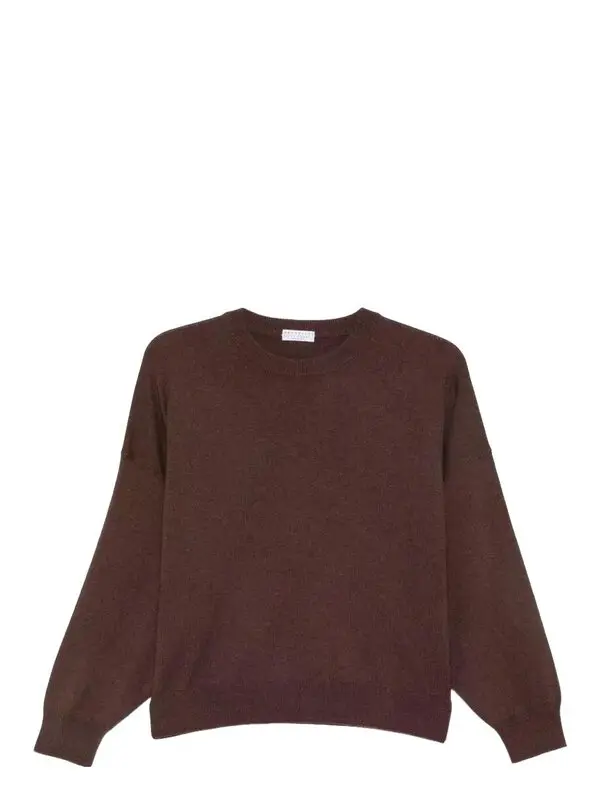 Brunello Cucinelli Long-sleeved Crew Neck Sweater - Brown