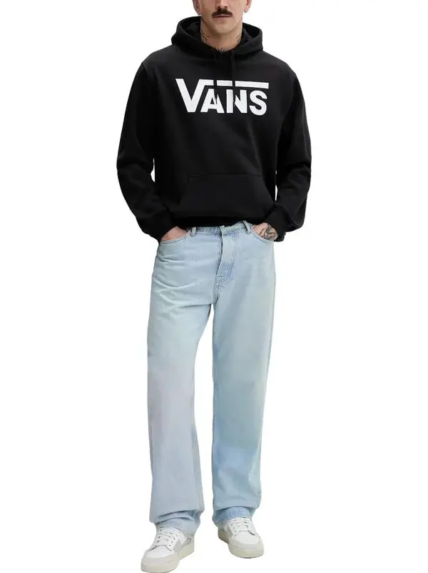 VANS Logo Print Cotton Hoodie - Black