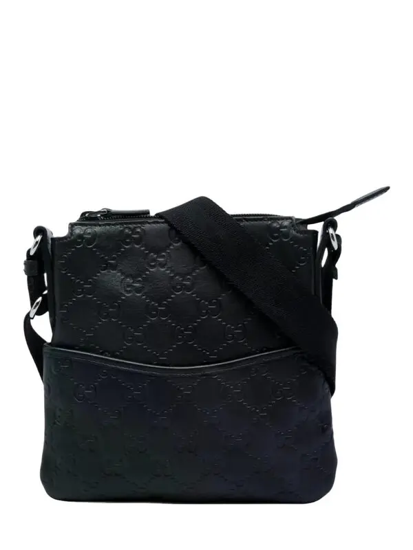 Gucci Embossed Leather Crossbody Bag - Black