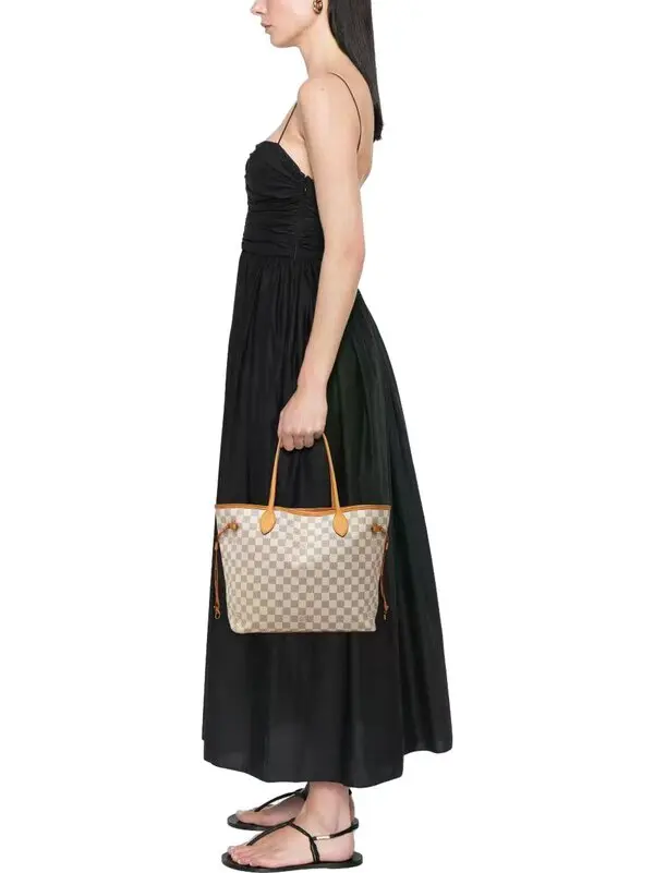 LOUIS VUITTON Damier Azur Neverfull Mm Tote Bag - White