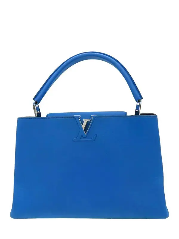 LOUIS VUITTON Taurillon Capucines Gm Satchel - Blue