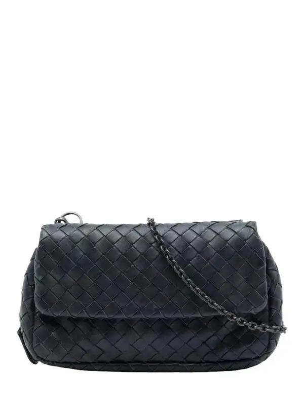 Bottega Veneta Mini Nappa Expandable Chain Flap Crossbody Bag - Black