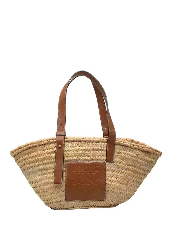 Loewe Raffia Anagram Basket Tote Bag - Brown