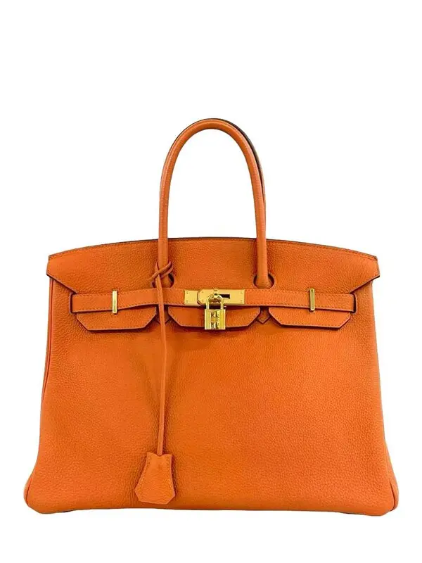Hermès Clemence Birkin 35 Handbag - Orange