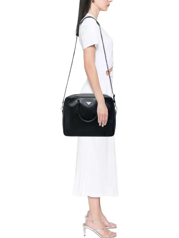 Prada Saffiano Business Bag - Black