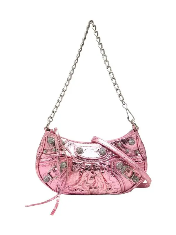 Balenciaga Mini Metallic Lambskin Le Cagole Satchel - Pink