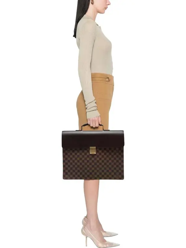 LOUIS VUITTON Damier Ebene Altona Gm Business Bag - Brown