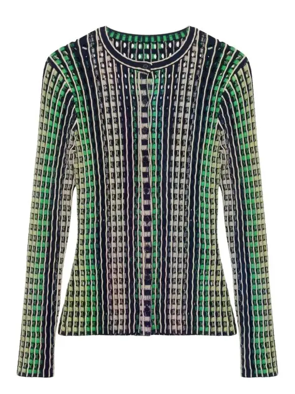 Simkhai Mabel Eyelet Knit Cardigan - Blue