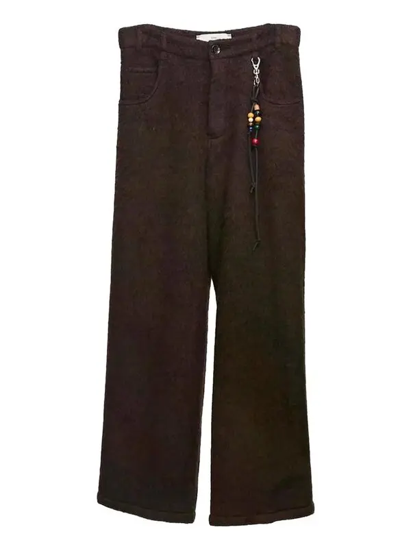 SONG FOR THE MUTE Wide-leg Brushed-finish Trousers - Brown