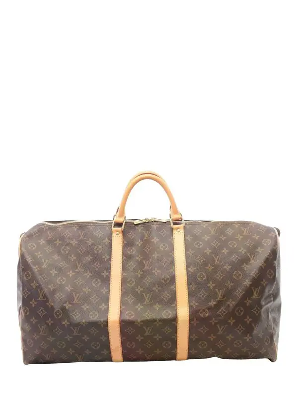 LOUIS VUITTON Monogram Keepall 60 Travel Bag - Brown