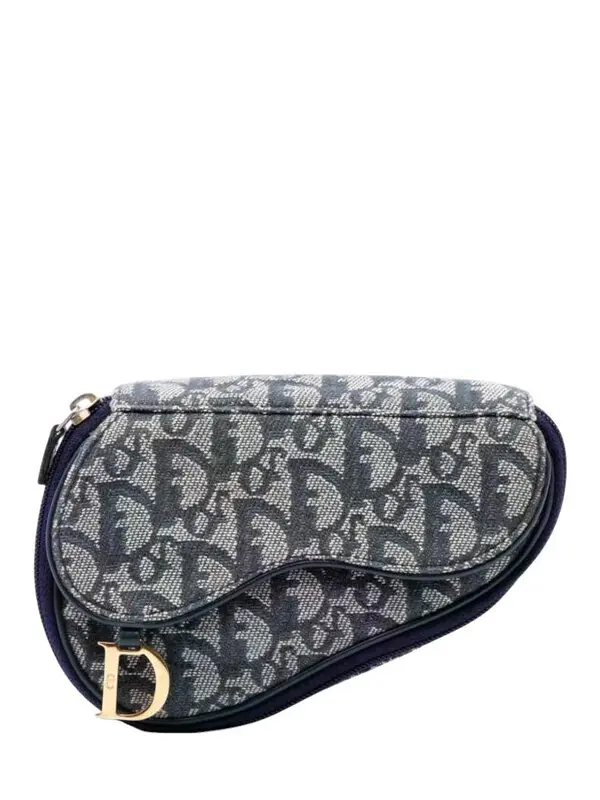 Dior Diorissimo Canvas Saddle Pouch - Blue