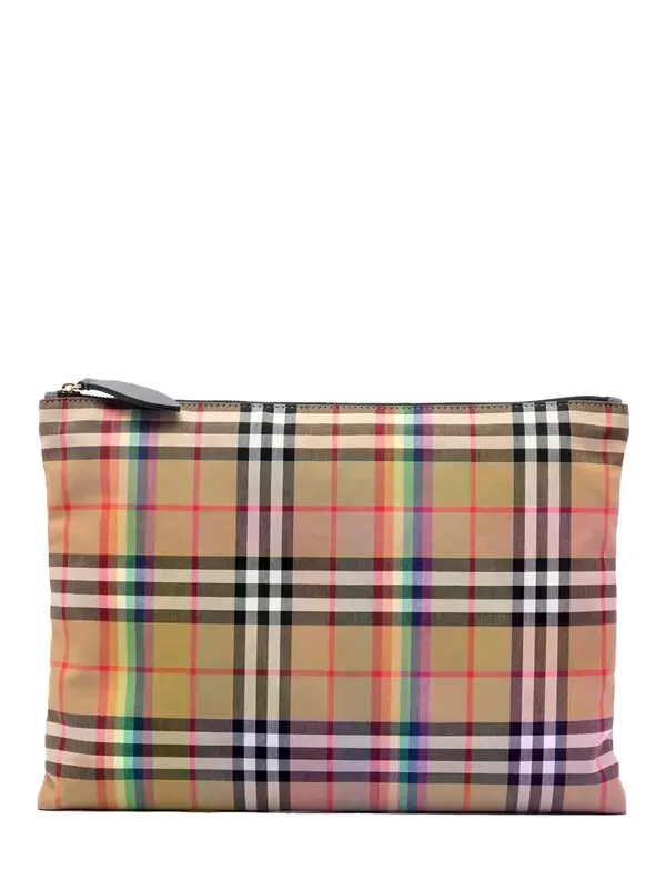 Burberry House Check Canvas Rainbow Clutch Bag - Neutrals