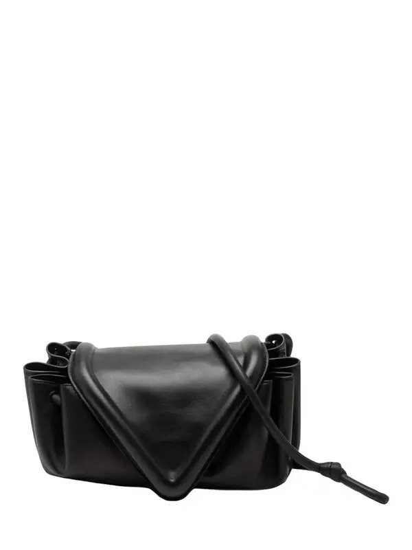 Bottega Veneta Small Lambskin Beak Crossbody Bag - Black