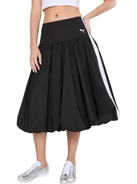 PUMA T7 Woven Balloon Midi Skirt - Black