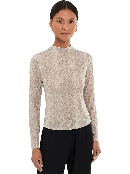 PUMA Snake Pack All Over Print Mesh Long Sleeve Top - Mouse Gray